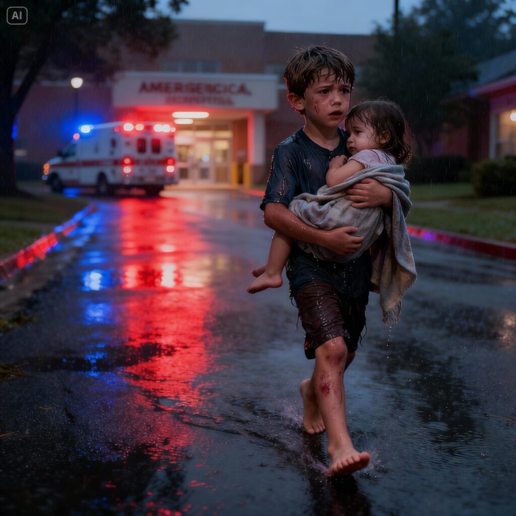 The ER doors hissed open past midnight. A 7-year-old boy, barefoot and ...